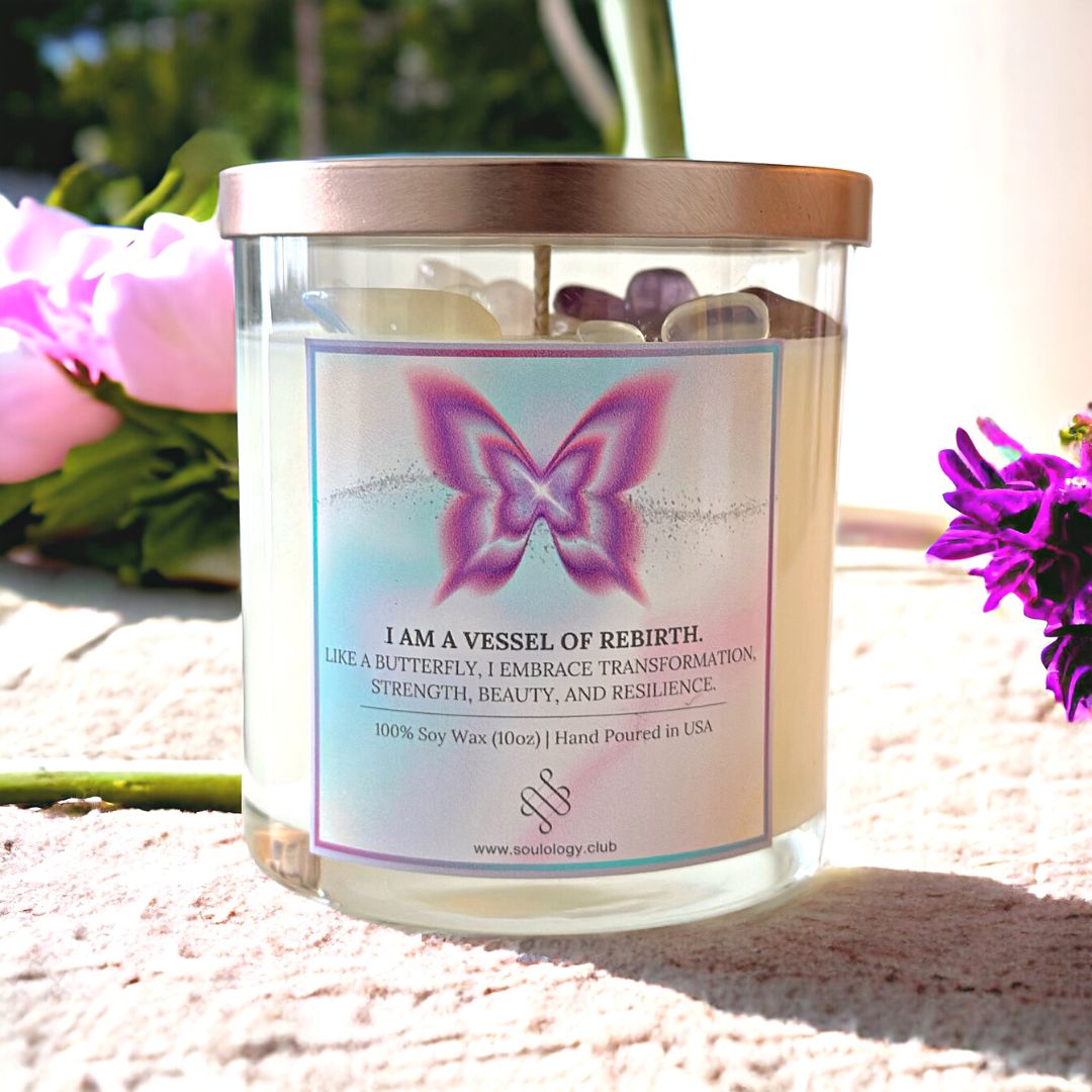 Rebirth Crystal Affirmation Candle – Soulology.Club